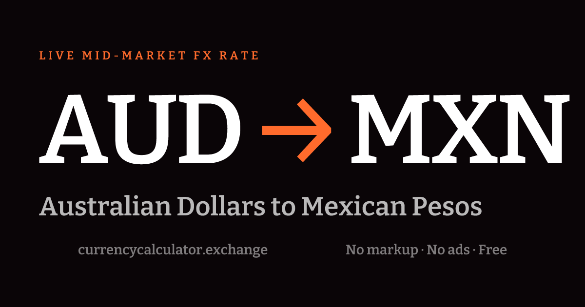 AUD to MXN — Australian Dollars to Mexican Pesos Exchange Rate Today ...
