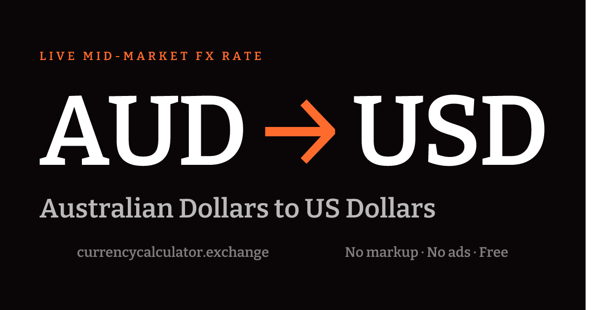 AUD to USD — Australian Dollars to US Dollars Exchange Rate Today ...