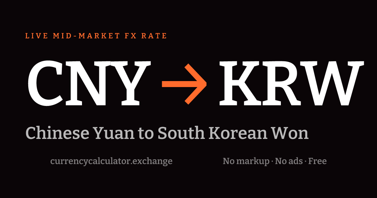 CNY to KRW — Chinese Yuan to South Korean Won Exchange Rate Today ...