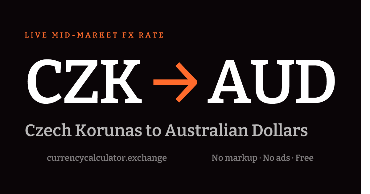 CZK to AUD — Czech Korunas to Australian Dollars Exchange Rate Today ...