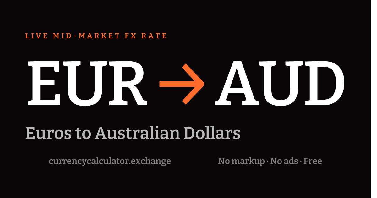 EUR to AUD — Euros to Australian Dollars Exchange Rate Today | Currency ...