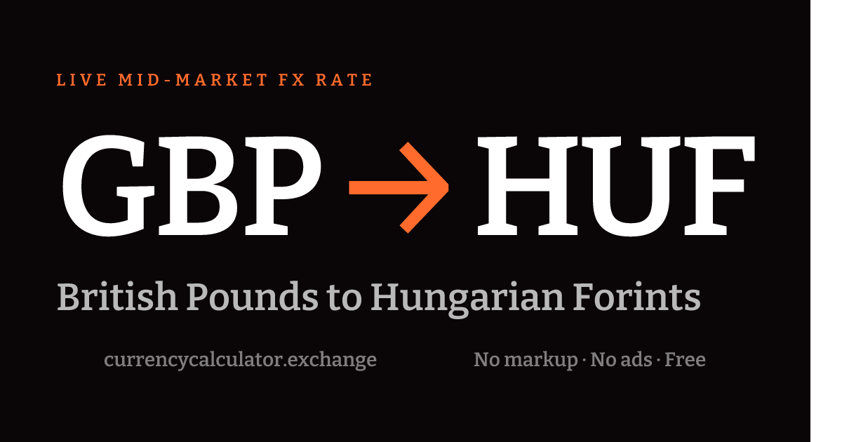 GBP to HUF — British Pounds to Hungarian Forints Exchange Rate Today ...