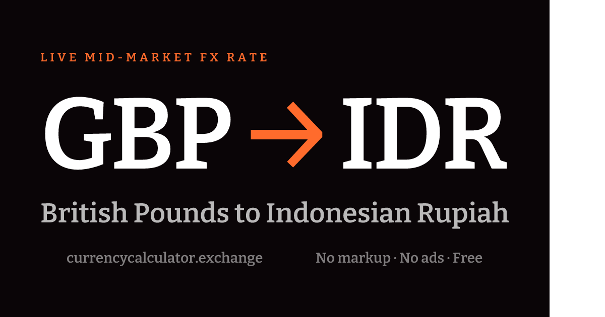GBP to IDR — British Pounds to Indonesian Rupiah Exchange Rate Today ...