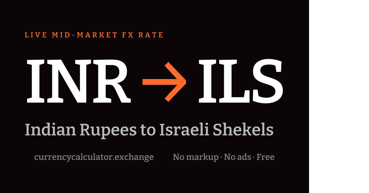 INR to ILS — Indian Rupees to Israeli Shekels Exchange Rate Today ...