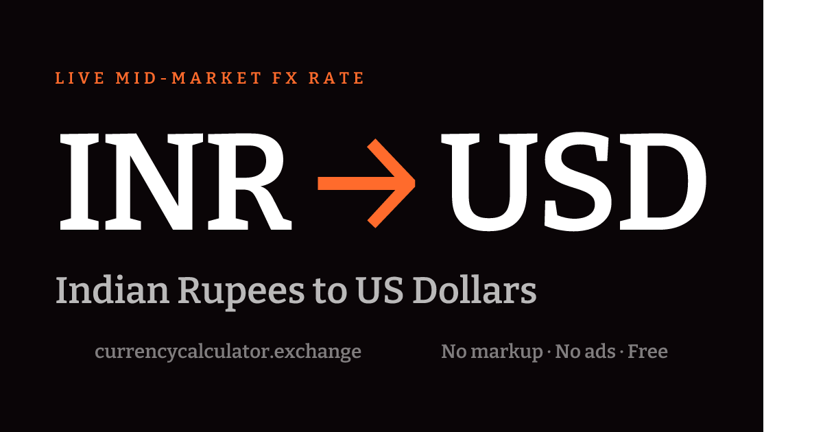 INR to USD — Indian Rupees to US Dollars Exchange Rate Today | Currency ...