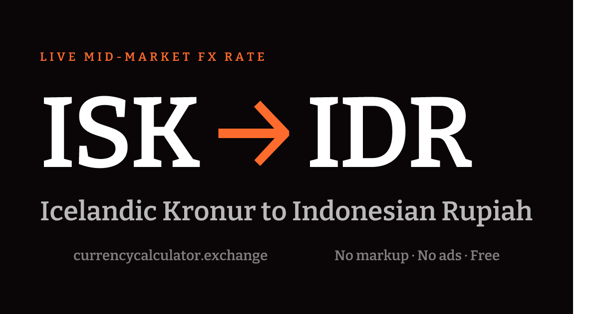 ISK to IDR — Icelandic Kronur to Indonesian Rupiah Exchange Rate Today ...