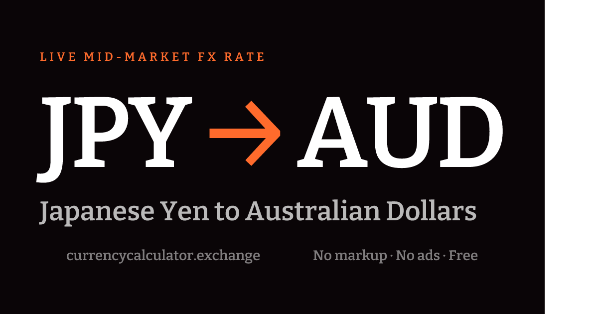 JPY to AUD — Japanese Yen to Australian Dollars Exchange Rate Today ...