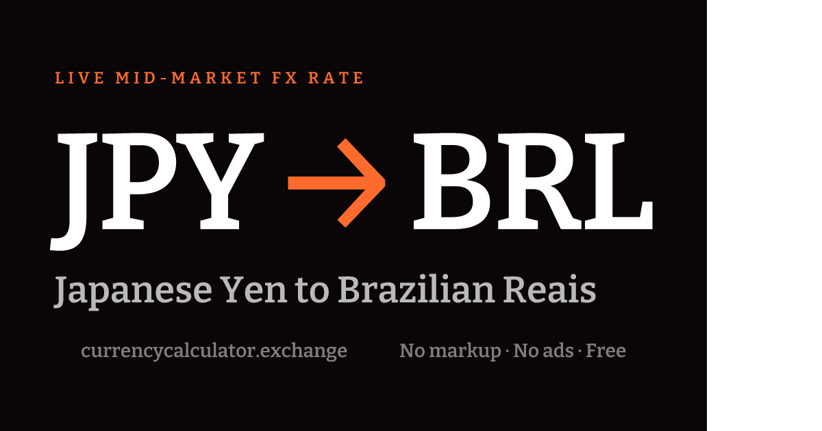JPY to BRL — Japanese Yen to Brazilian Reais Exchange Rate Today ...