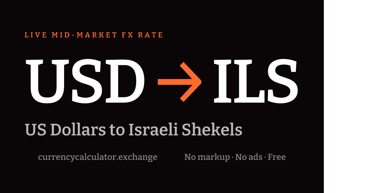 USD to ILS — US Dollars to Israeli Shekels Exchange Rate Today ...